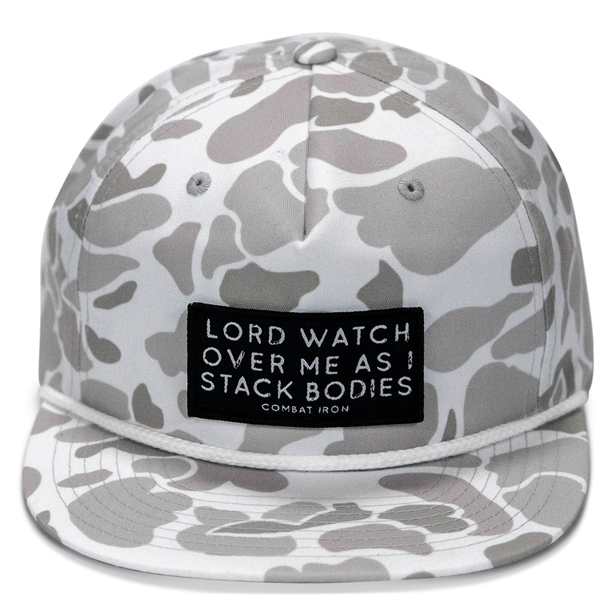 Lord Watch Over Me As I Stack Bodies Patch Flatbill Hat | Combat Iron