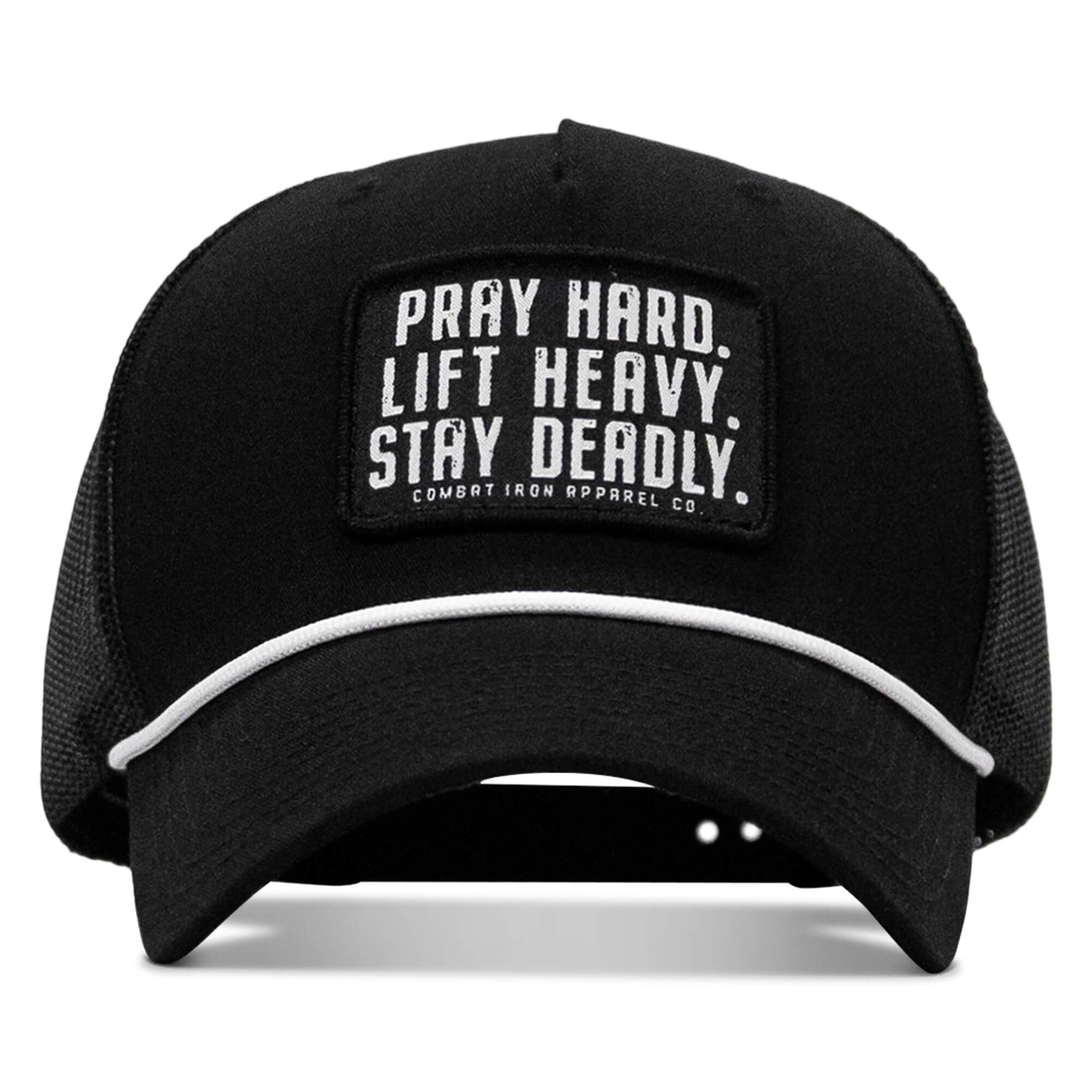 Pray Hard. Lift Heavy. Stay Deadly. Patch Rope Snapback Hat | Combat ...