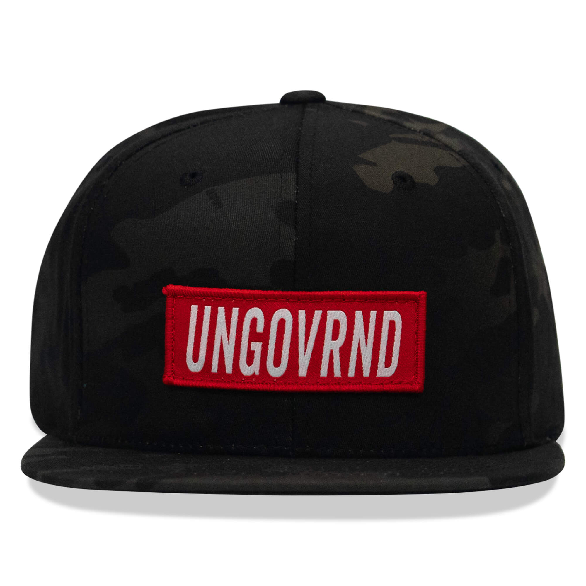 Ungovrnd Red Patch Flatbill SnapBack Hat | Combat Iron Apparel cO.