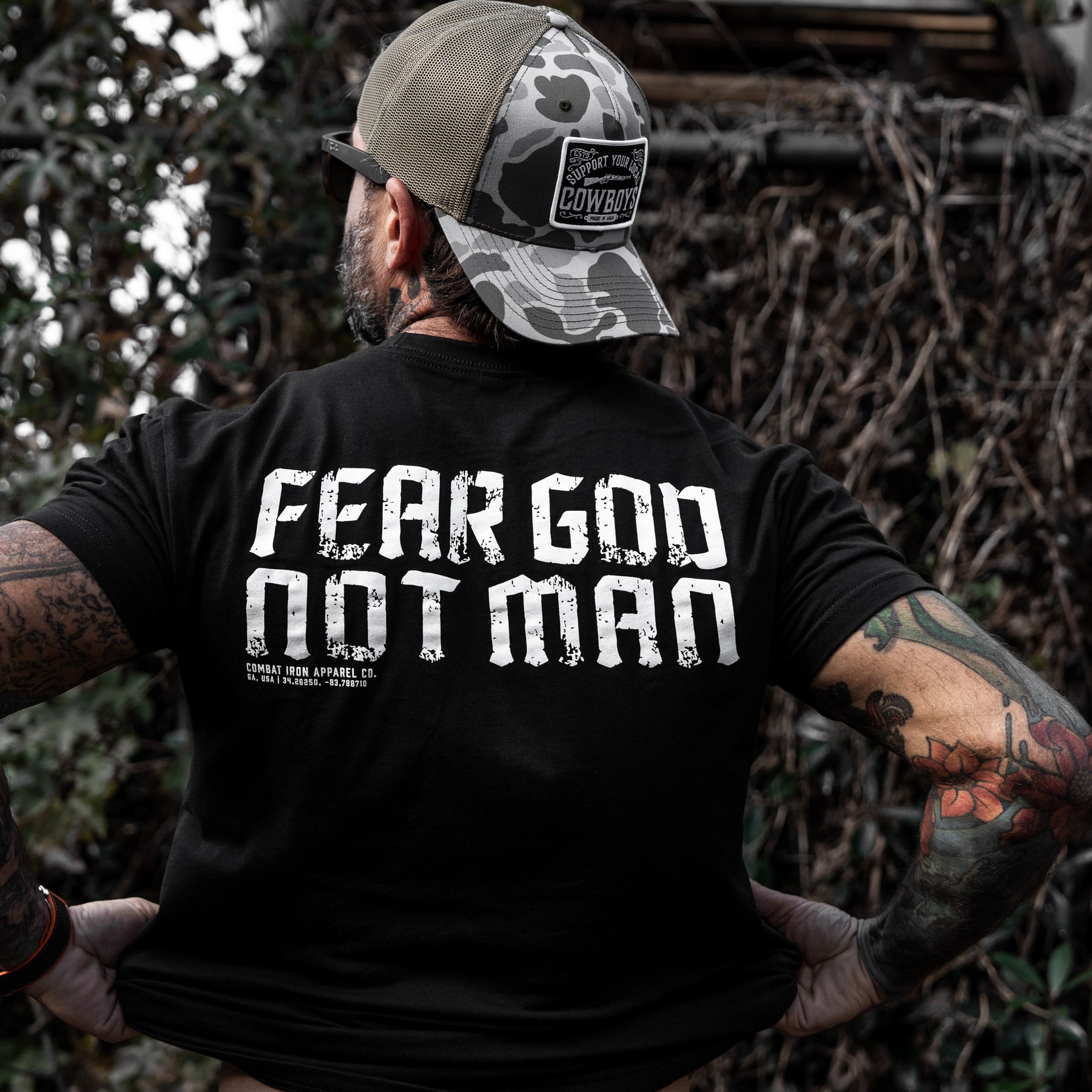 Fear God Not Man Men's T-Shirt | Combat Iron Apparel Co.