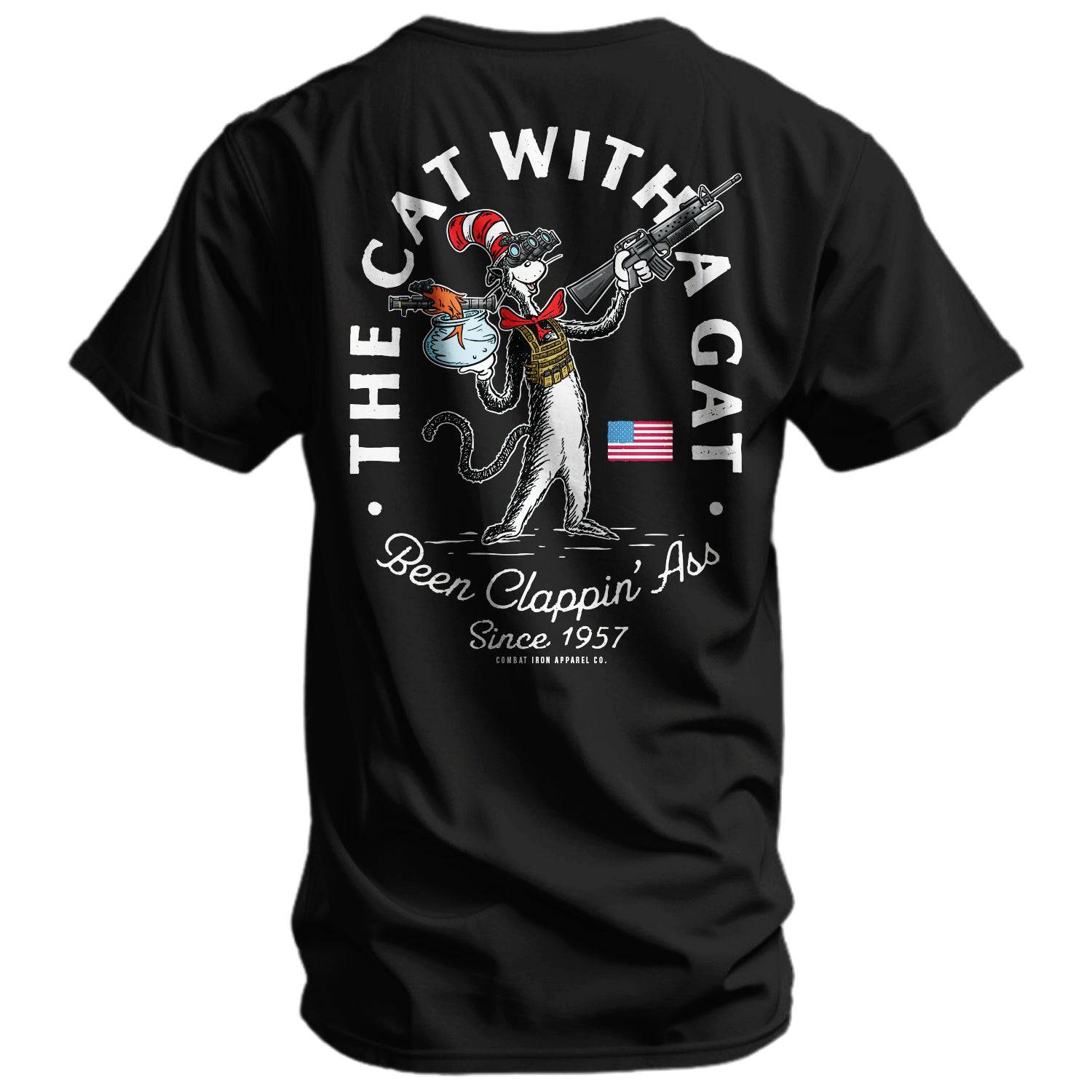 The Cat With A Gat Remix Men's T-Shirt | Combat Iron Apparel Co.